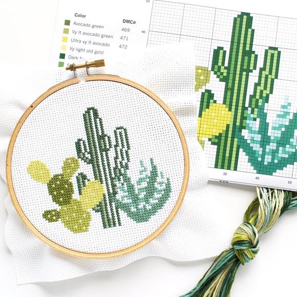 The Standard Stich | Office | The Standard Stich Desert Cacti Cross Stitch Kitncns | Poshmark